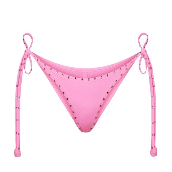 SKIMS | Swim | Skims Rhinestone Tie Bikini Bottom In Light Pink New ...